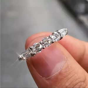 Jewelry | 925 Silver Ring Simple Women Cubic Zircon Jewelry Engagement ...